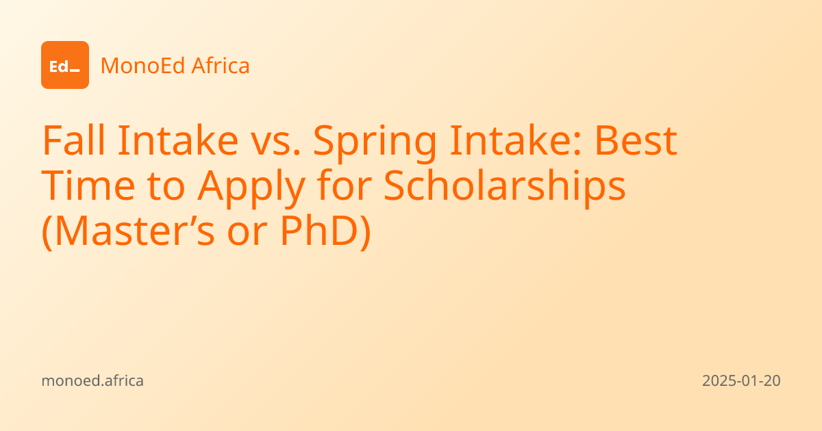 Fall Intake vs. Spring Intake: Best Time to Apply for Scholarships ...